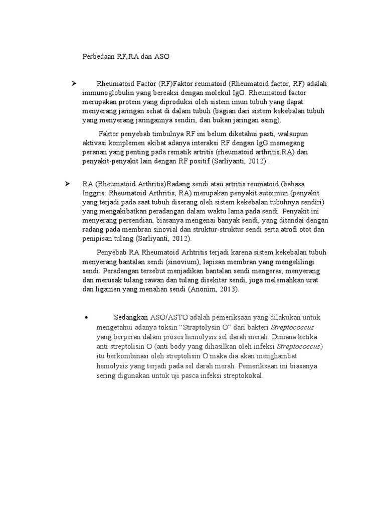 RF, RA Dan ASO | PDF