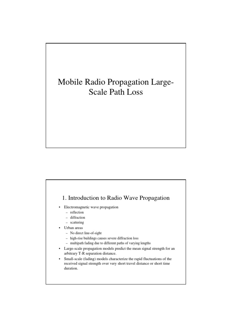 Mobile Radio Propagation Large-Scale Path Loss | PDF | Radio Propagation | Antenna (Radio)
