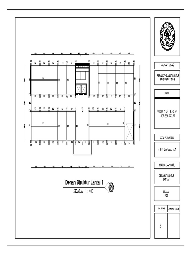 Denah Struktur GKB Umm LT1 | PDF