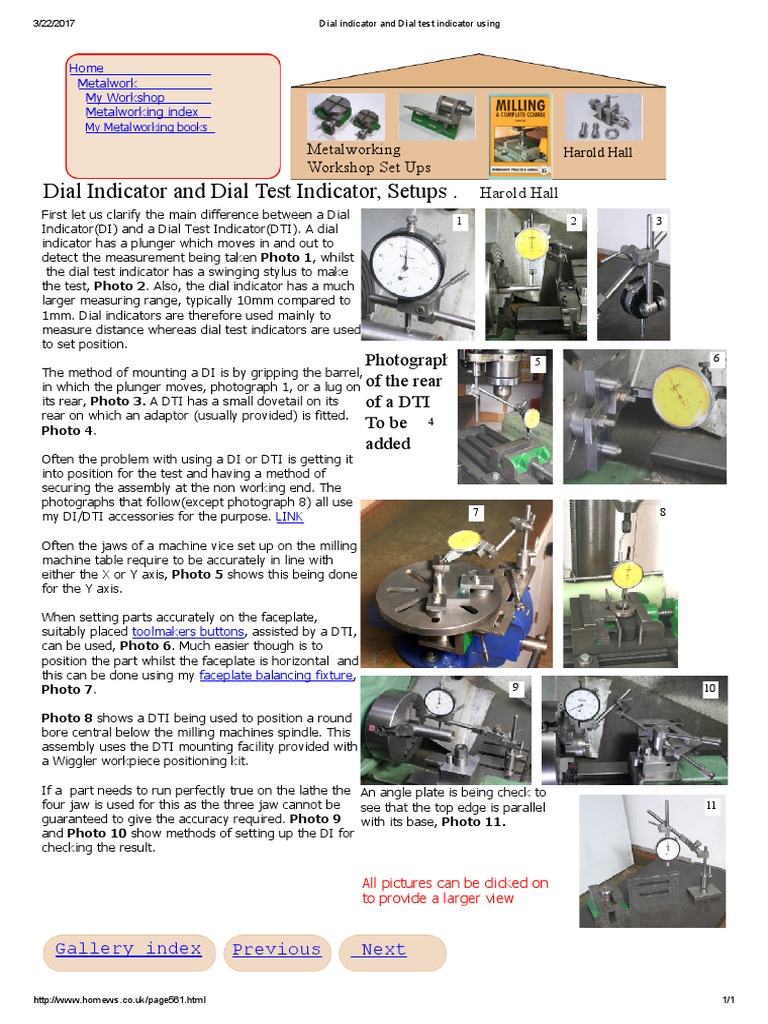 Dial Indicator and Dial Test Indicator Using PDF | PDF | Metalworking ...