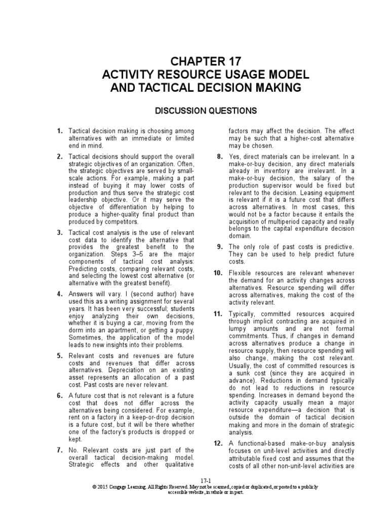 Hmcost3e SM Ch17 PDF | PDF | Cost | Business Economics