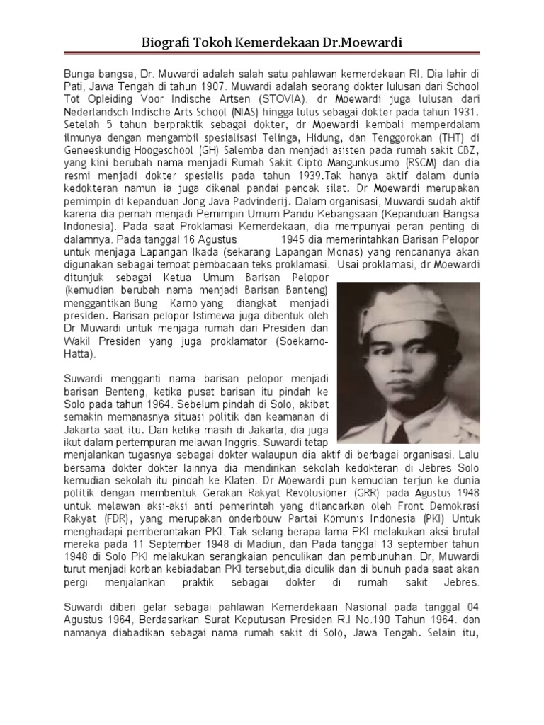 Biografi Dr. Moewardi, Pahlawan Nasional | PDF | Agama & Spiritualitas