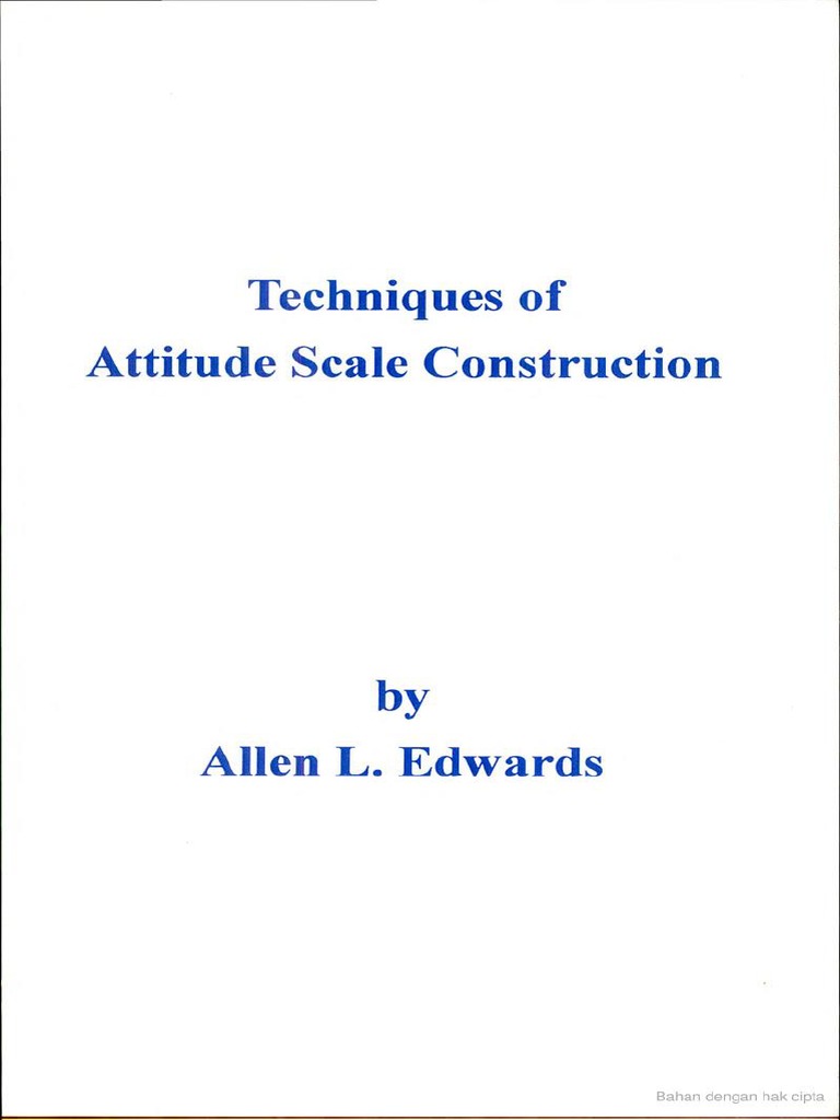 Allen L. Edwards (Techniques of Attitude Scale Construction 1957) PDF | PDF