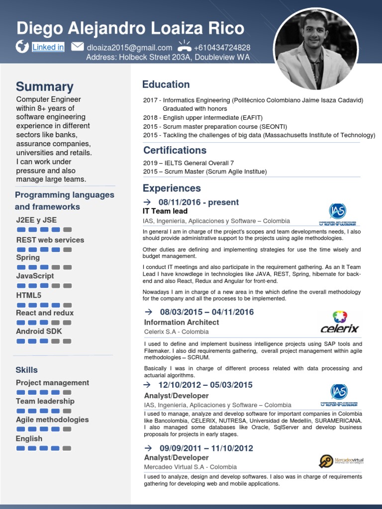 CV2020 PDF | PDF | Agile Software Development | Programmer