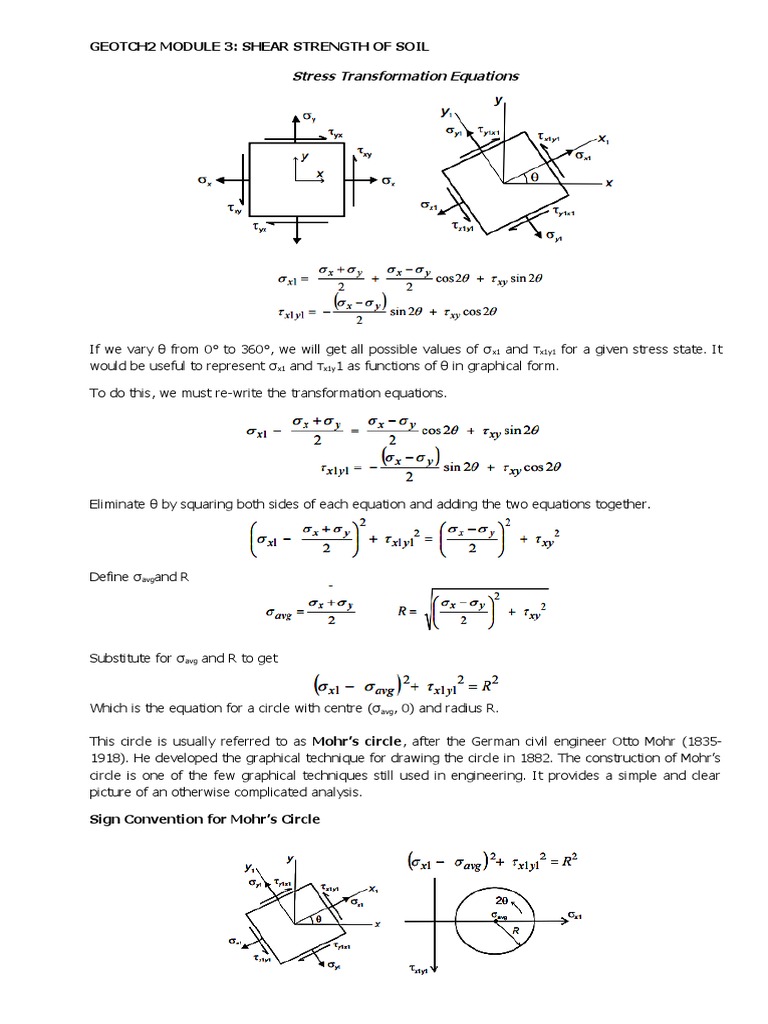 Module 3 Shear Strength of Soil | PDF | Stress (Mechanics) | Mechanics