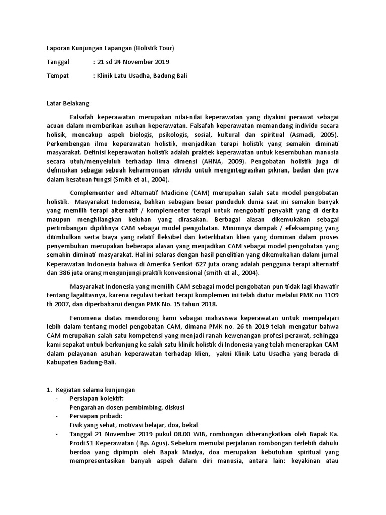 Laporan Kunjungan Lapangan | PDF