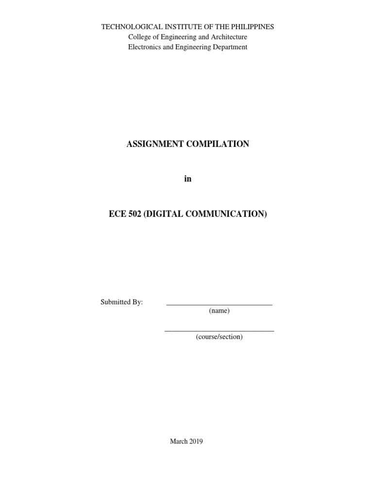 Assignment Prelim2018 | PDF | Electrical Engineering | Telecommunications Engineering