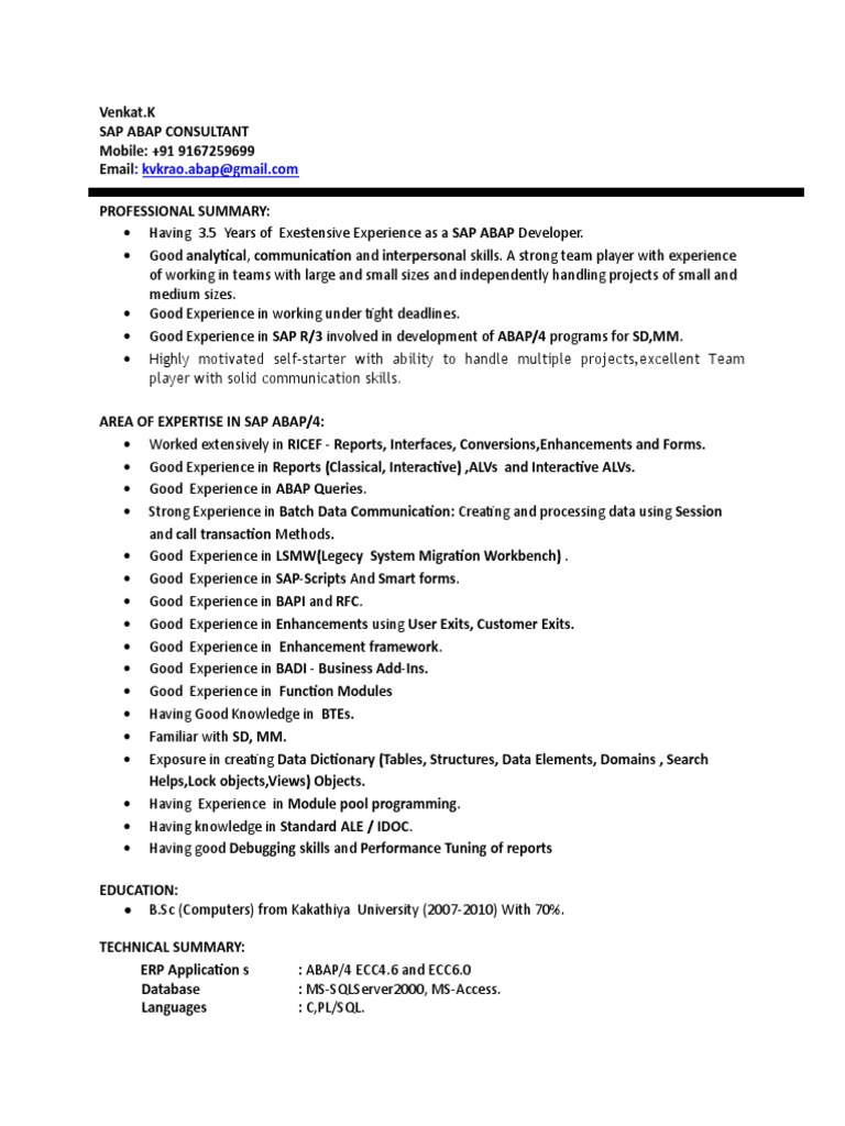 Krishna Resume | PDF | Philips | Sap Se
