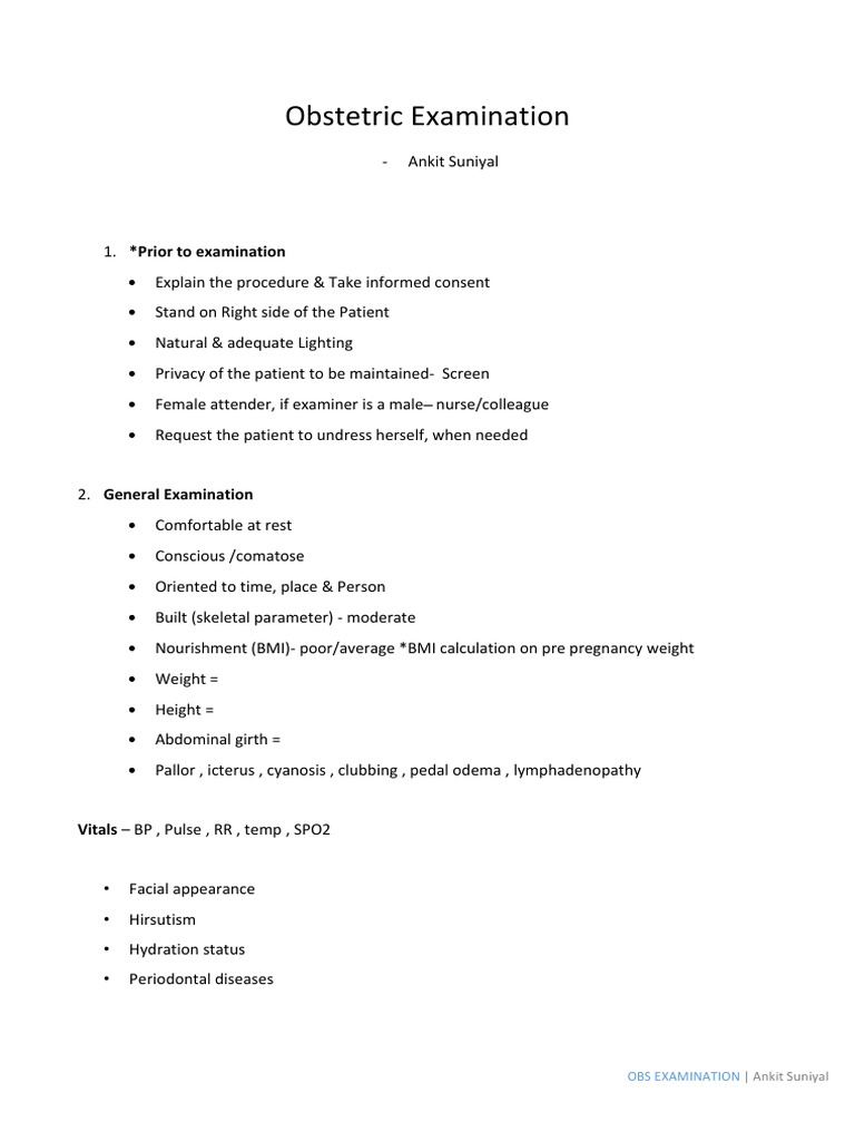 Obstetric Examination | PDF | Uterus | Abdomen