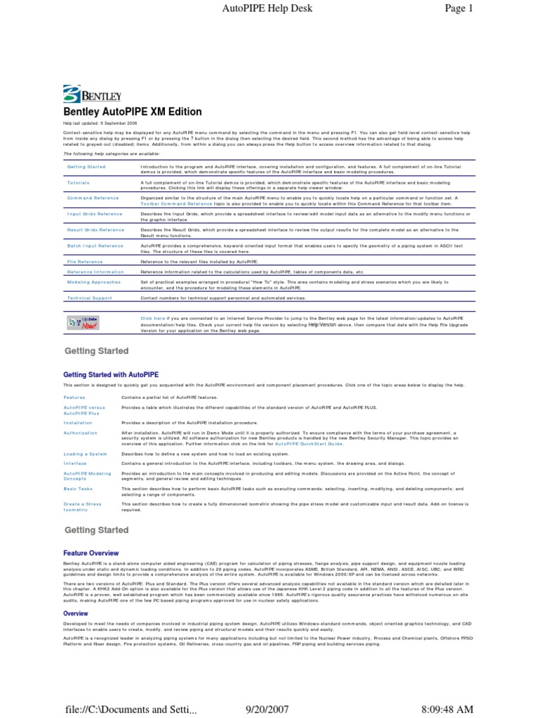 AutoPIPE BASIC PDF | PDF | Installation (Computer Programs) | World Wide Web