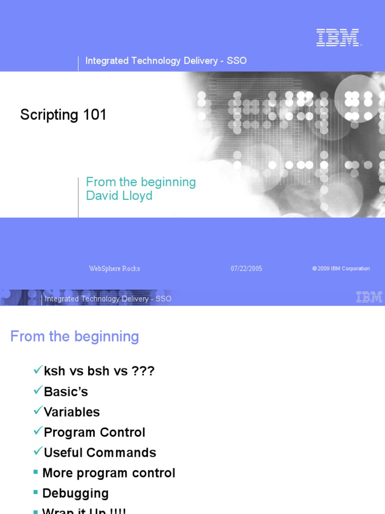 Scripting 101 From The Beginning David Lloyd Pdf Operating System Technology Unix