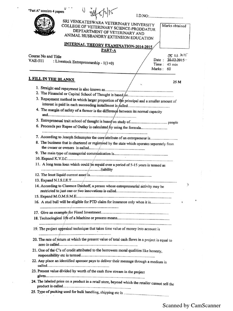 VAE-511 Practice Papers | PDF