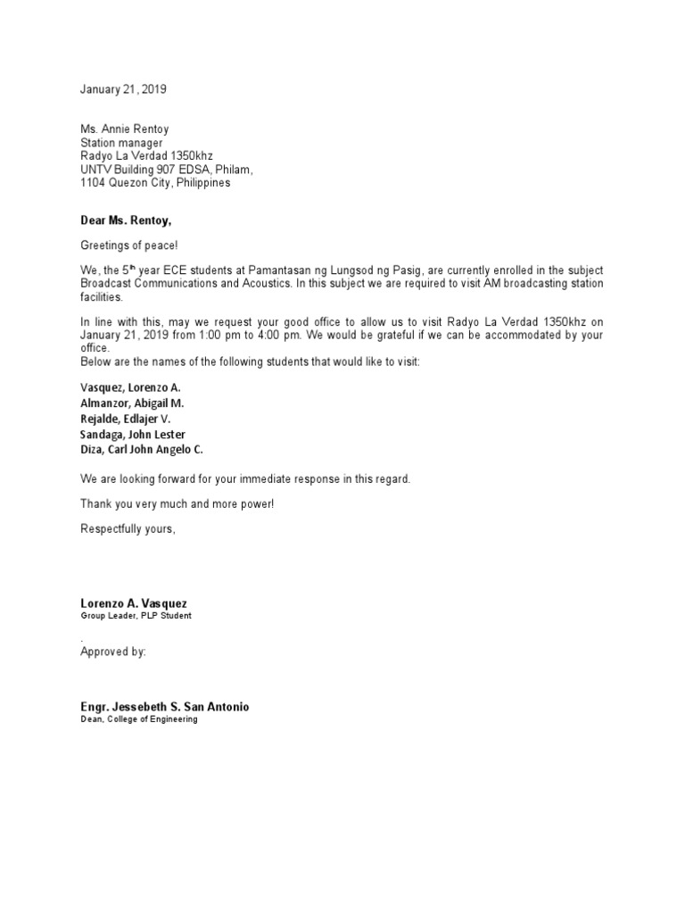 Station Letter | PDF