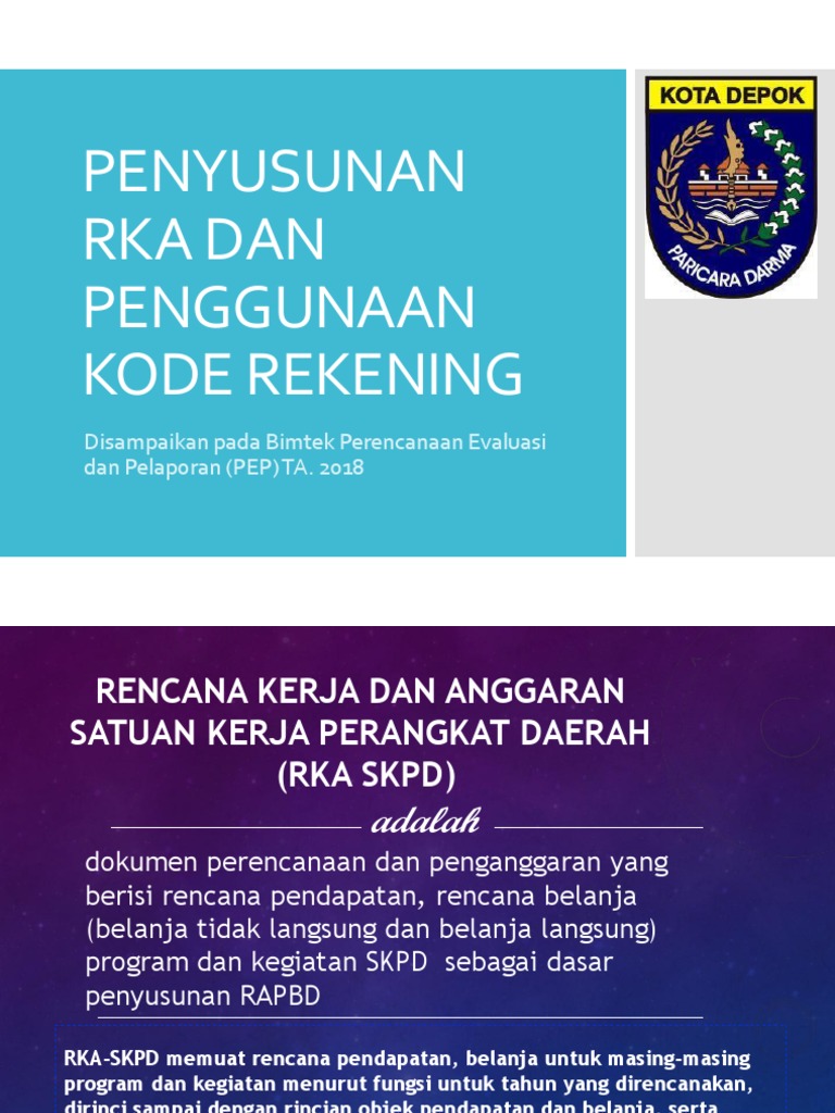 Penyusunan Rka Dan Penggunaan Kode Rekening | PDF