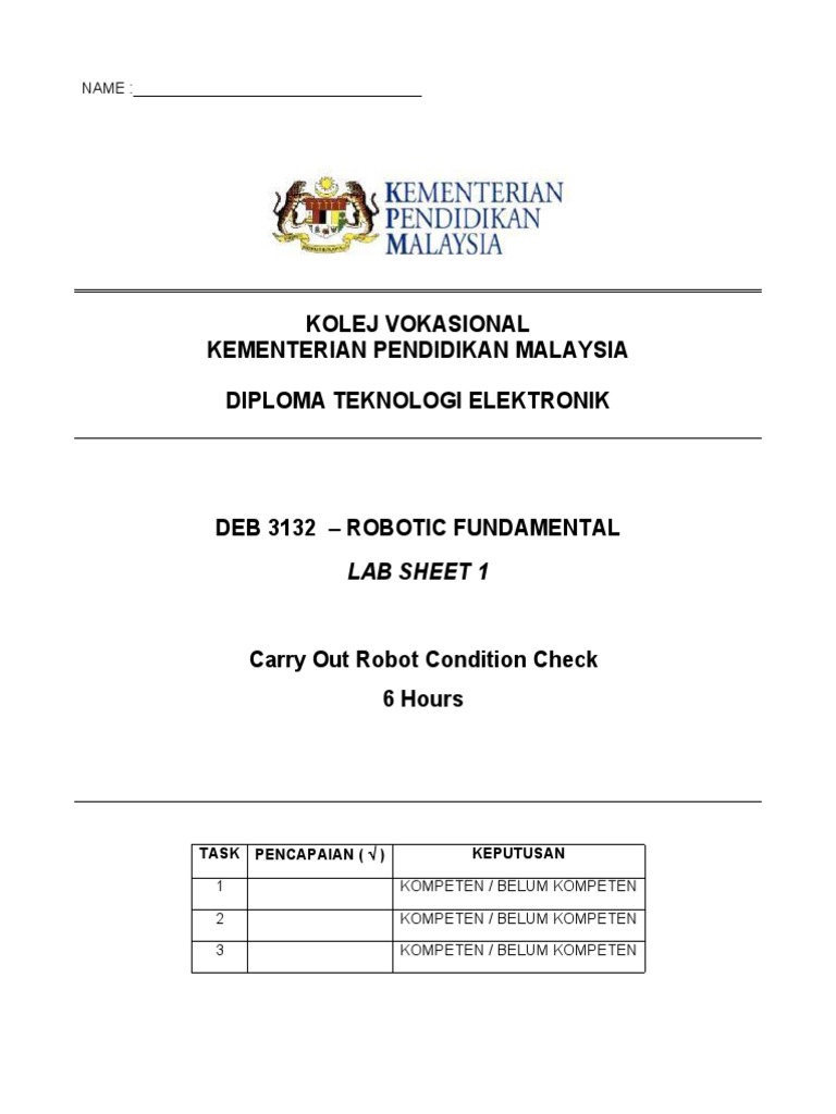 Pemasangan Litar Mikrobotik Robot RV-M1 | PDF