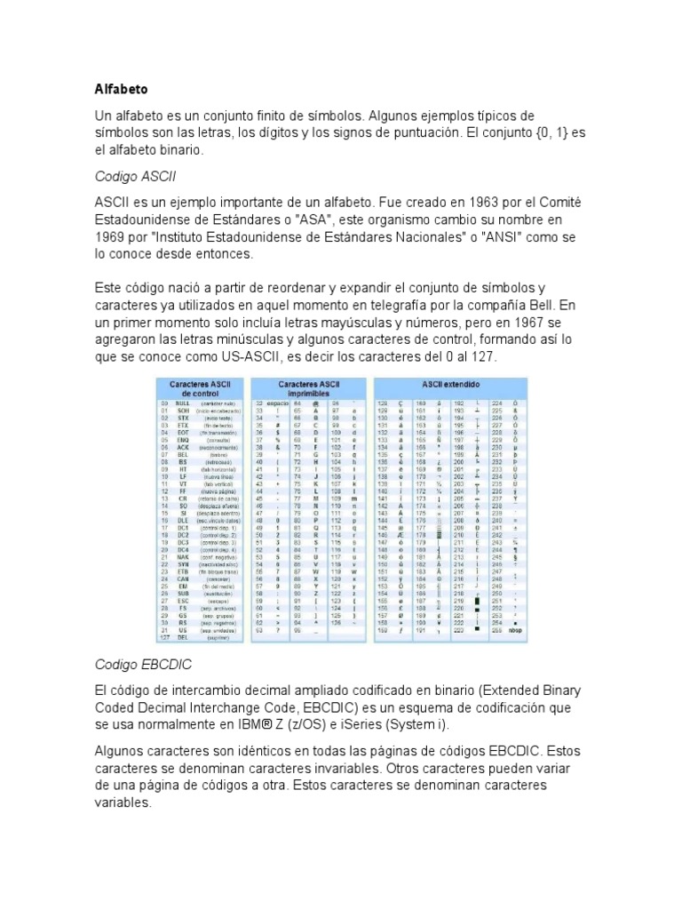 Alfabeto y Cadenas | PDF | Ascii | Codificaciones
