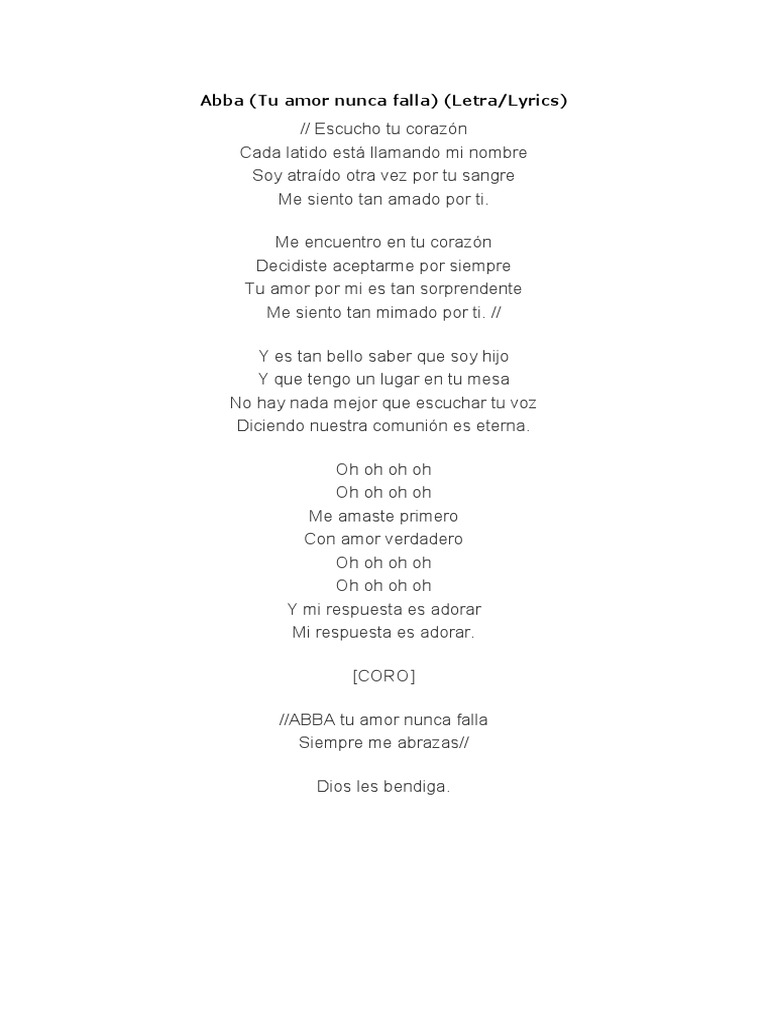 Abba Marcos Brunet Letra | PDF