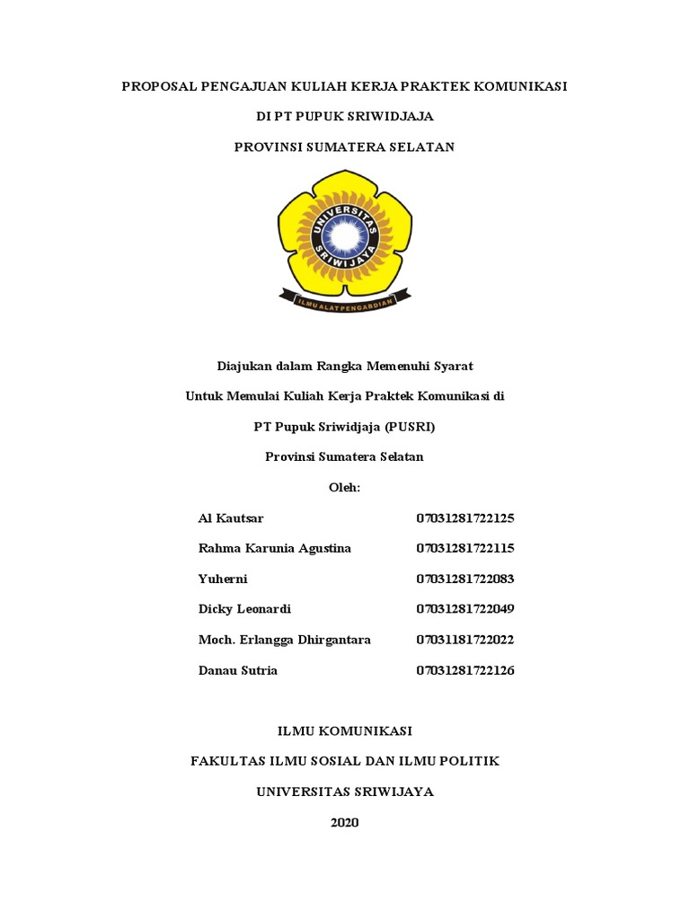 Proposal Magang Pusri | PDF
