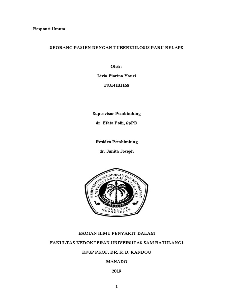 Responsi Umum TB Paru Relaps (Livia) | PDF