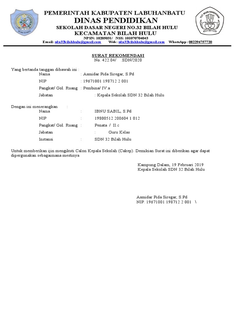 SK Rekomendasi Ibnu Sabil | PDF