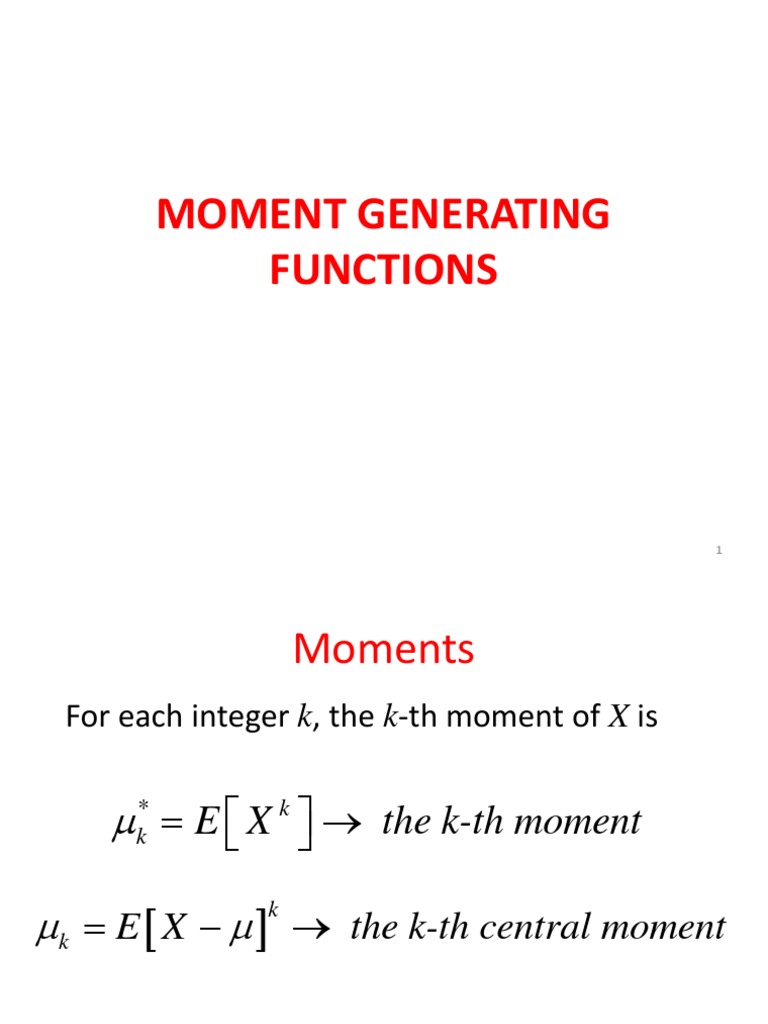 4.mgf and Distributions PDF | PDF | Probability Distribution | Normal ...