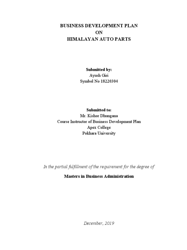 Himalayan Auto Parts Business Plan | PDF | Revenue | Cash Flow Statement