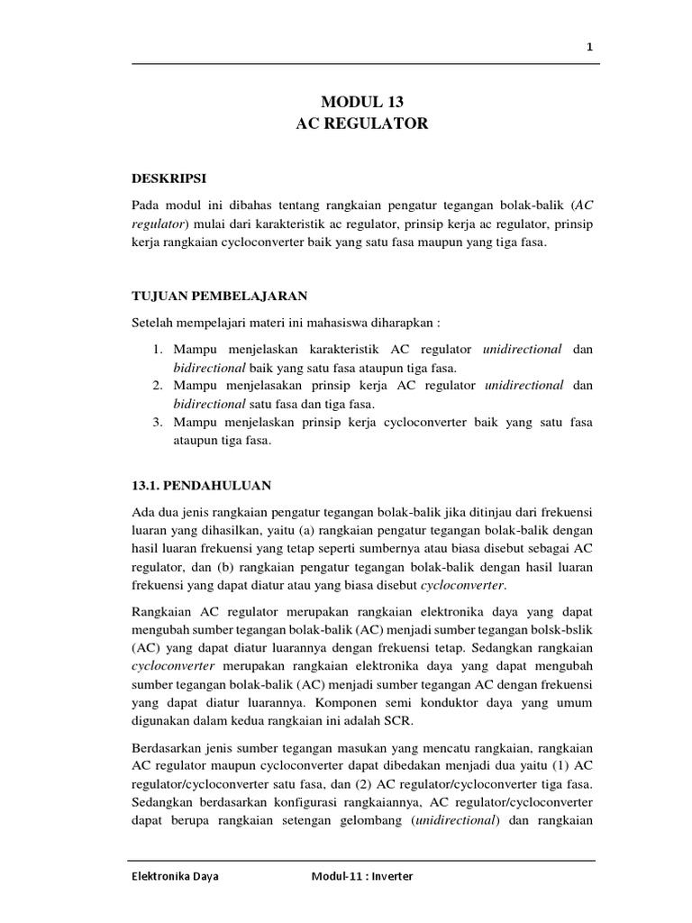 Karakteristik dan Prinsip AC Regulator | PDF | Sains & Matematika ...