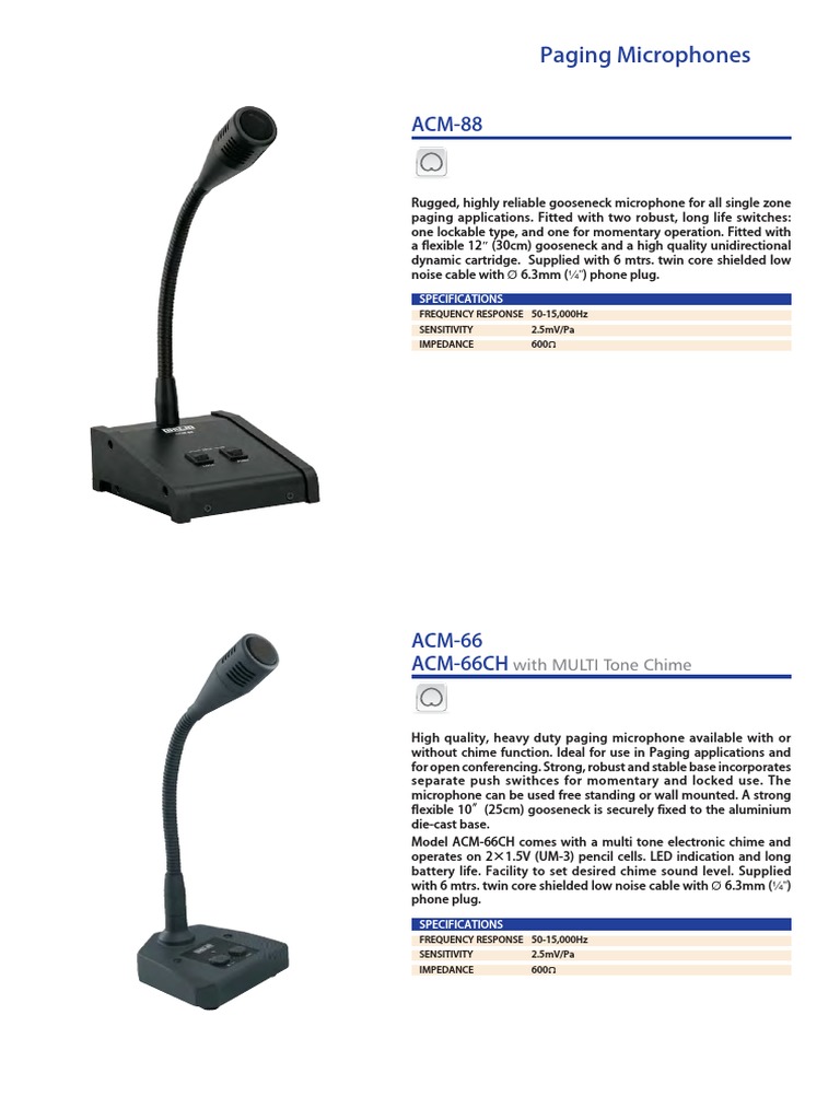 PA Microphones | PDF | Microphone | Electrical Components