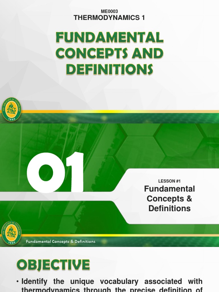Lesson 1 - Fundamental Concepts and Definitions PDF | PDF ...