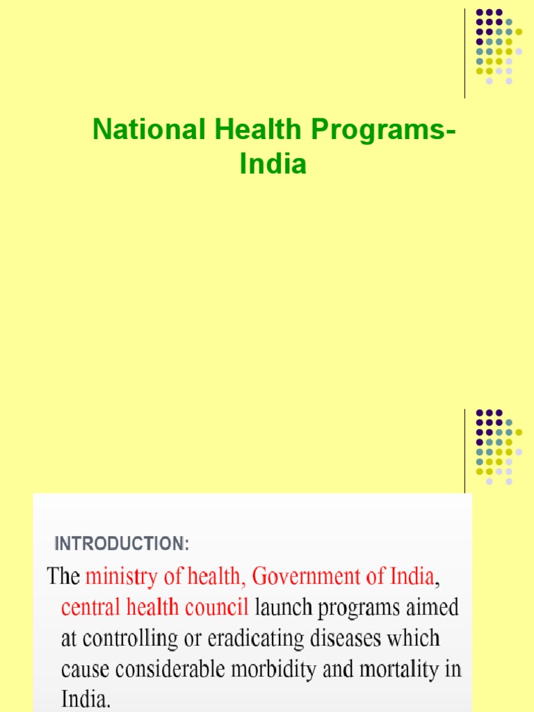 National Health Programmes | PDF