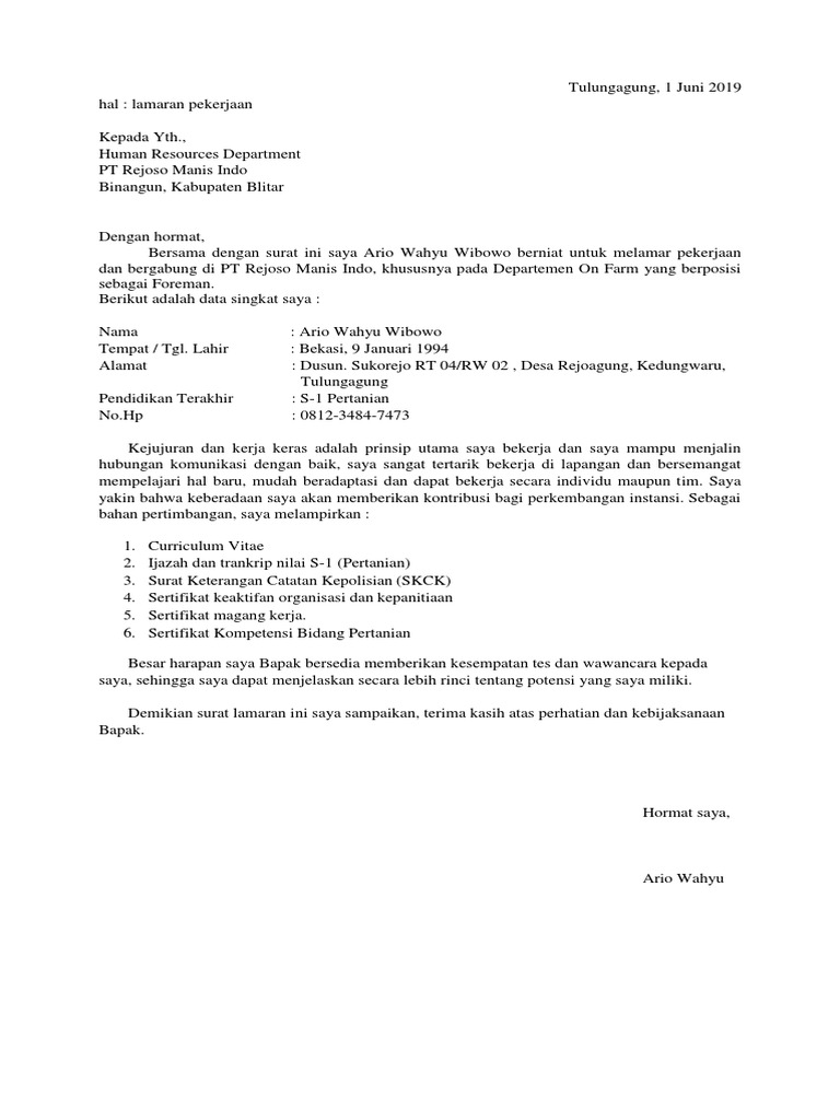 CV Rejoso Ario Wahyu Baru | PDF | Kesehatan Holistik