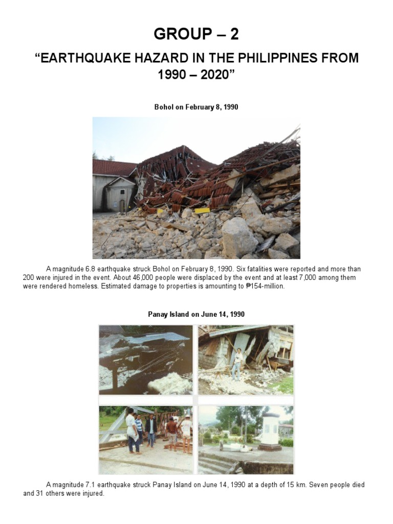 Earthquake Hazard in The Philippines From 1990 - 2020 | PDF ...