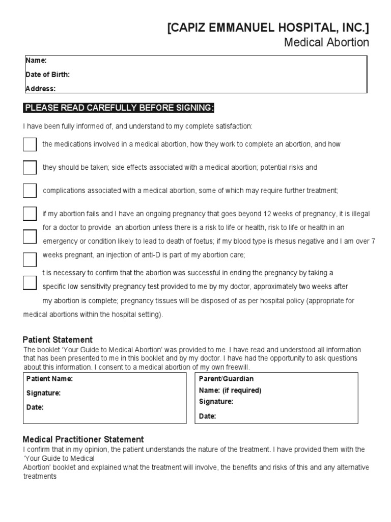 Fake Abortion Form Template | PDF | Abortion | Informed Consent Fake Abortion Form Template | PDF | Abortion | Informed Consent