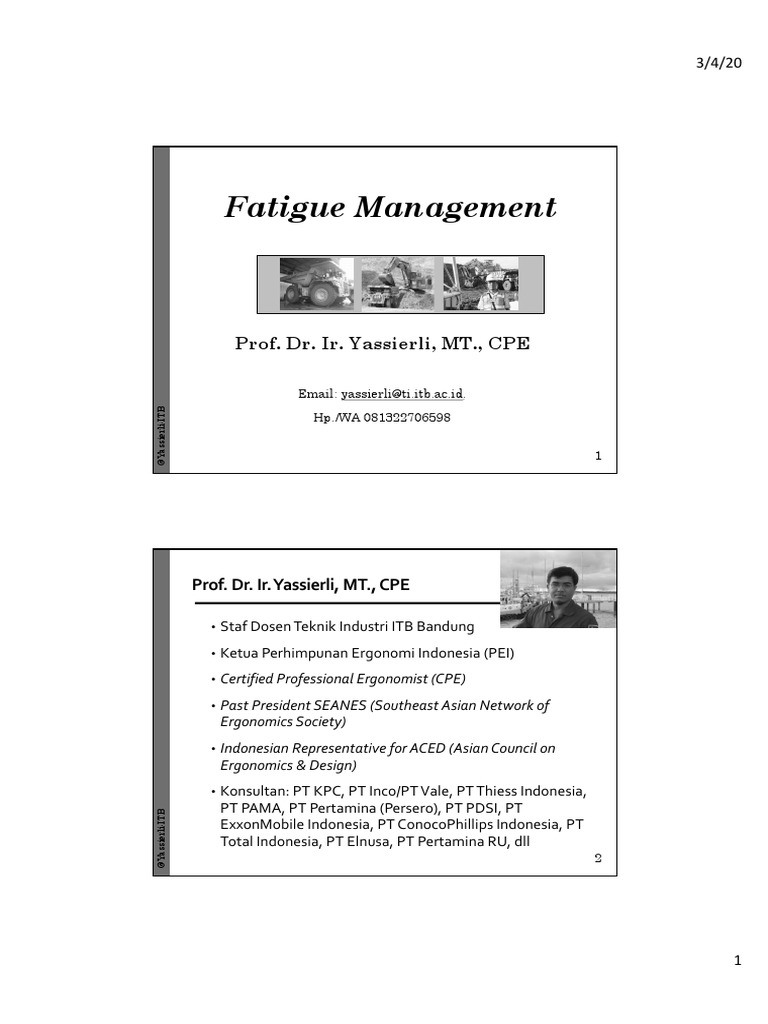 Fatigue Management PDF | PDF