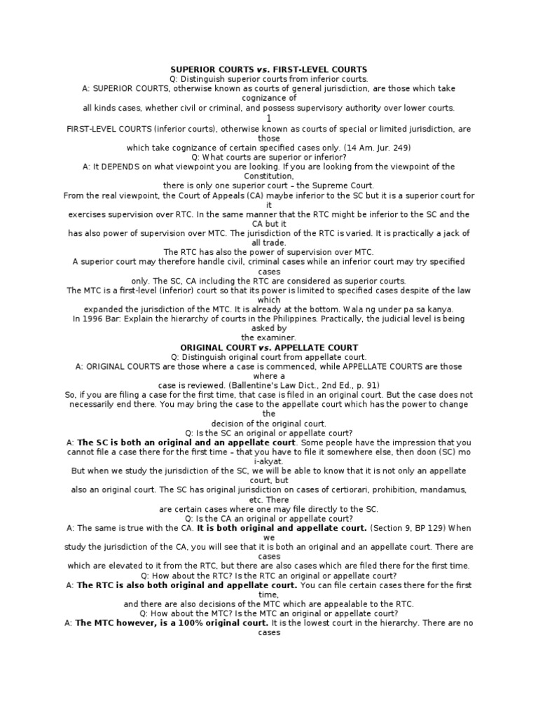 Superior vs. Inferior Courts Explained | PDF | Superior Court | Equity ...
