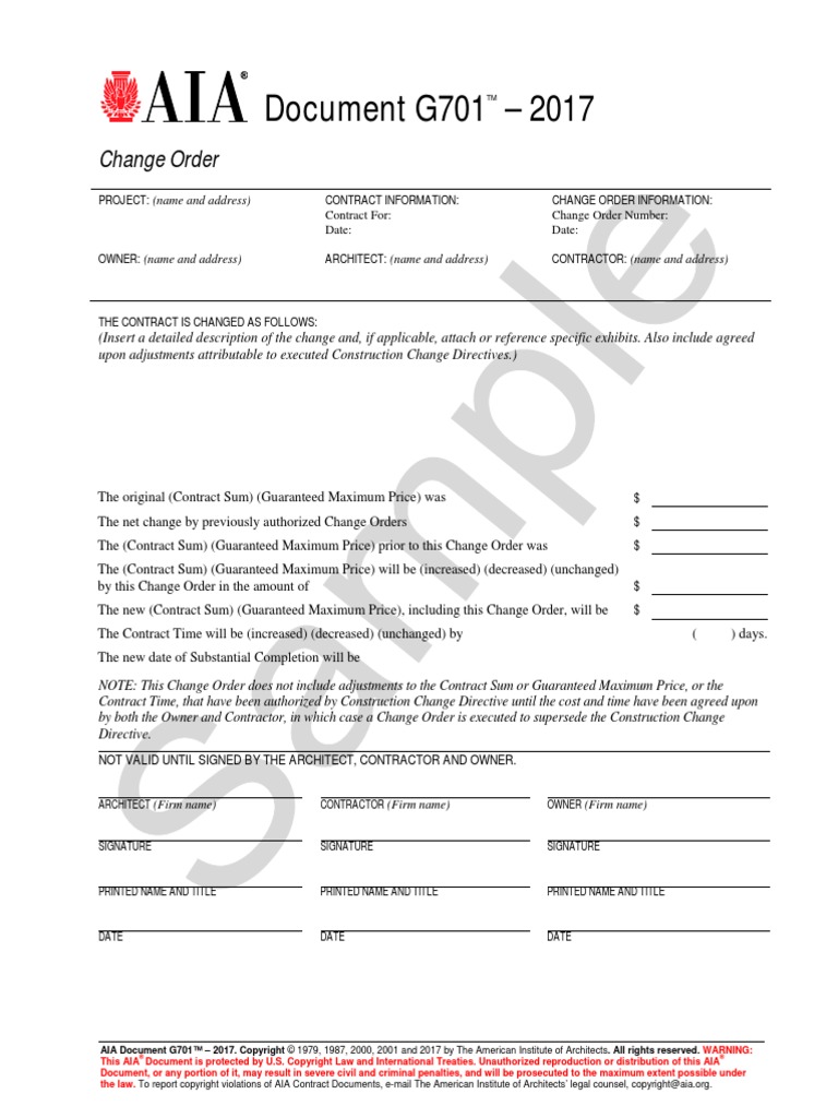 G701-2017 Sample | PDF | Copyright | Architect