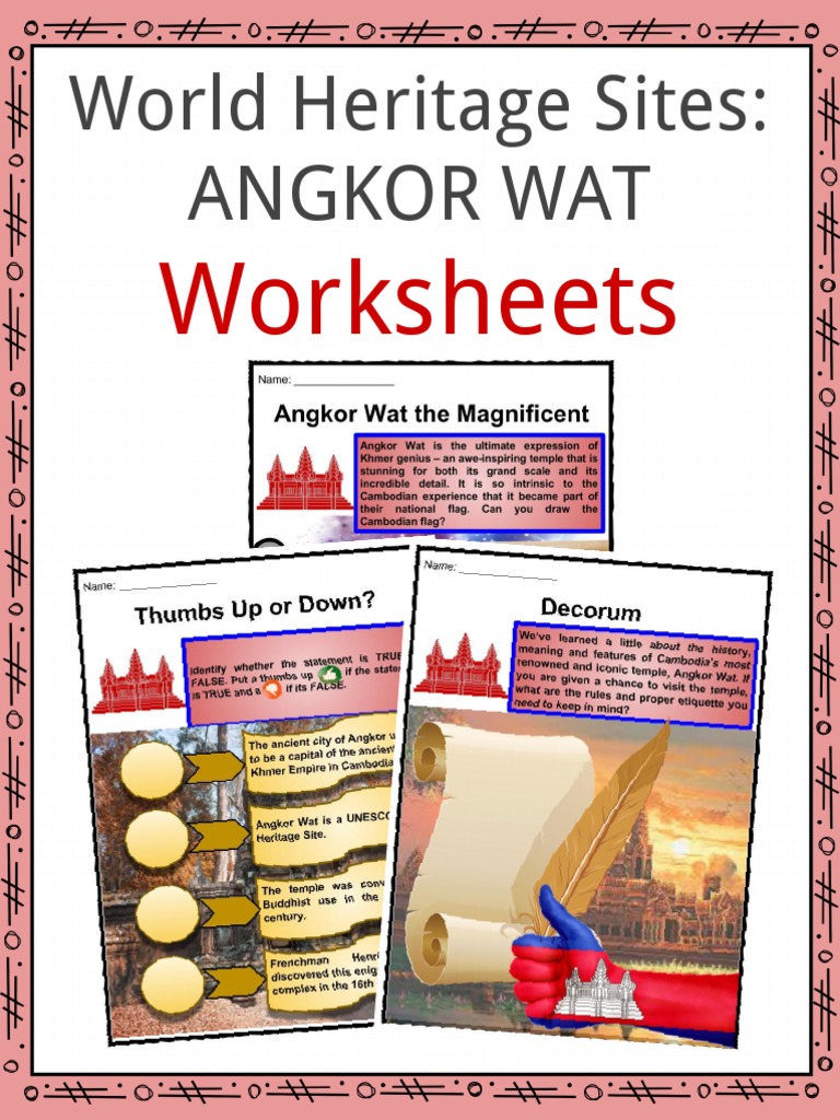 Sample Angkor Wat Worksheets | PDF | Angkor Wat | Angkor