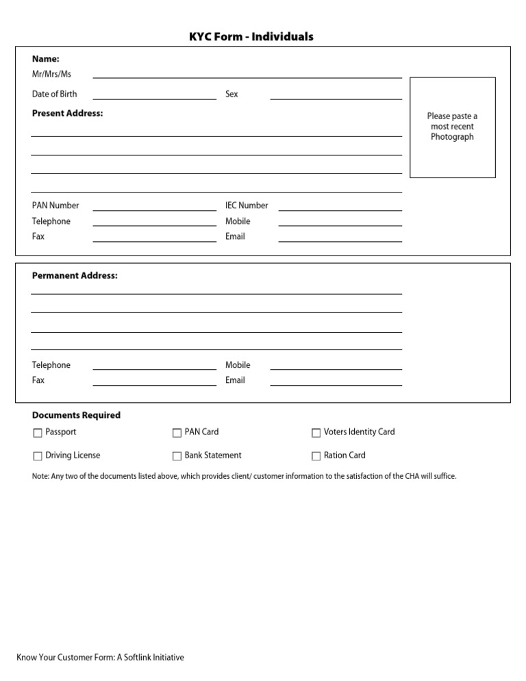 KYC Form for Individuals: Requirements | PDF