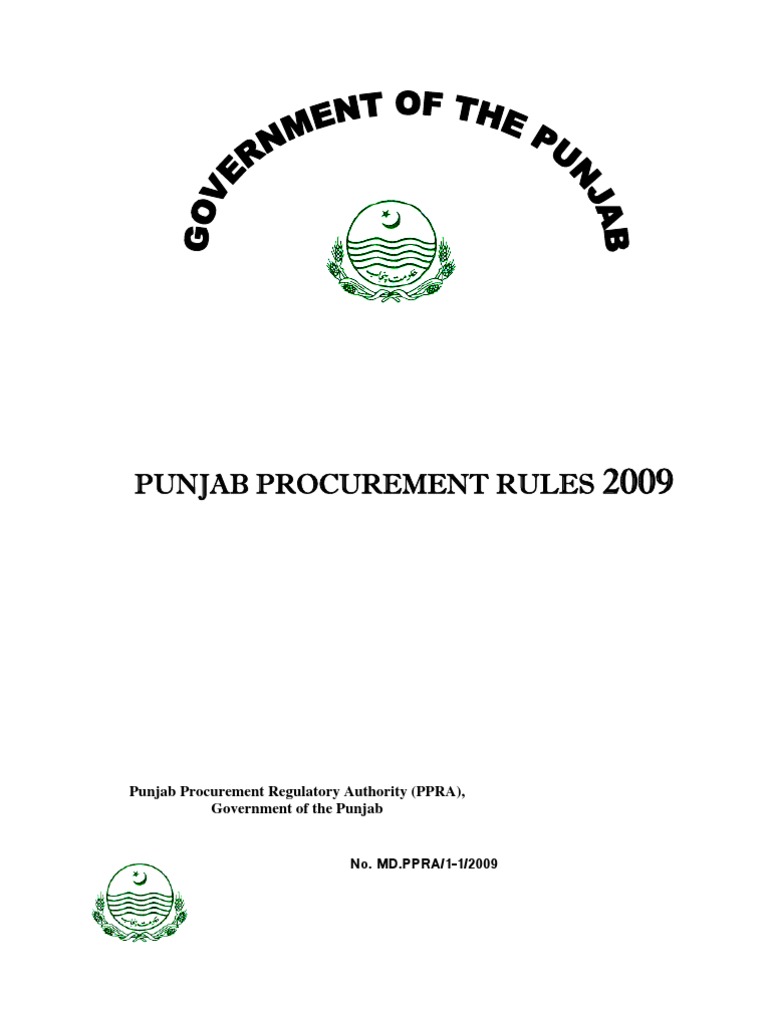 Punjab Procurement Rules 2009-New | PDF