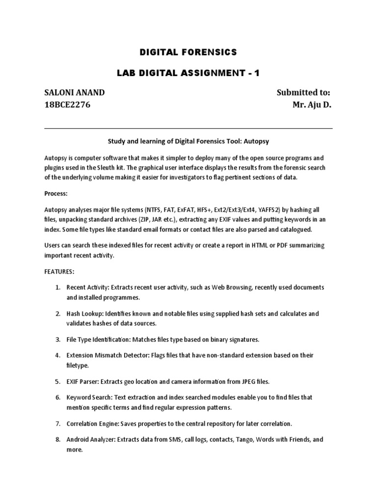 Digital Forensics Autopsy | PDF | File Format | Search Engine Indexing