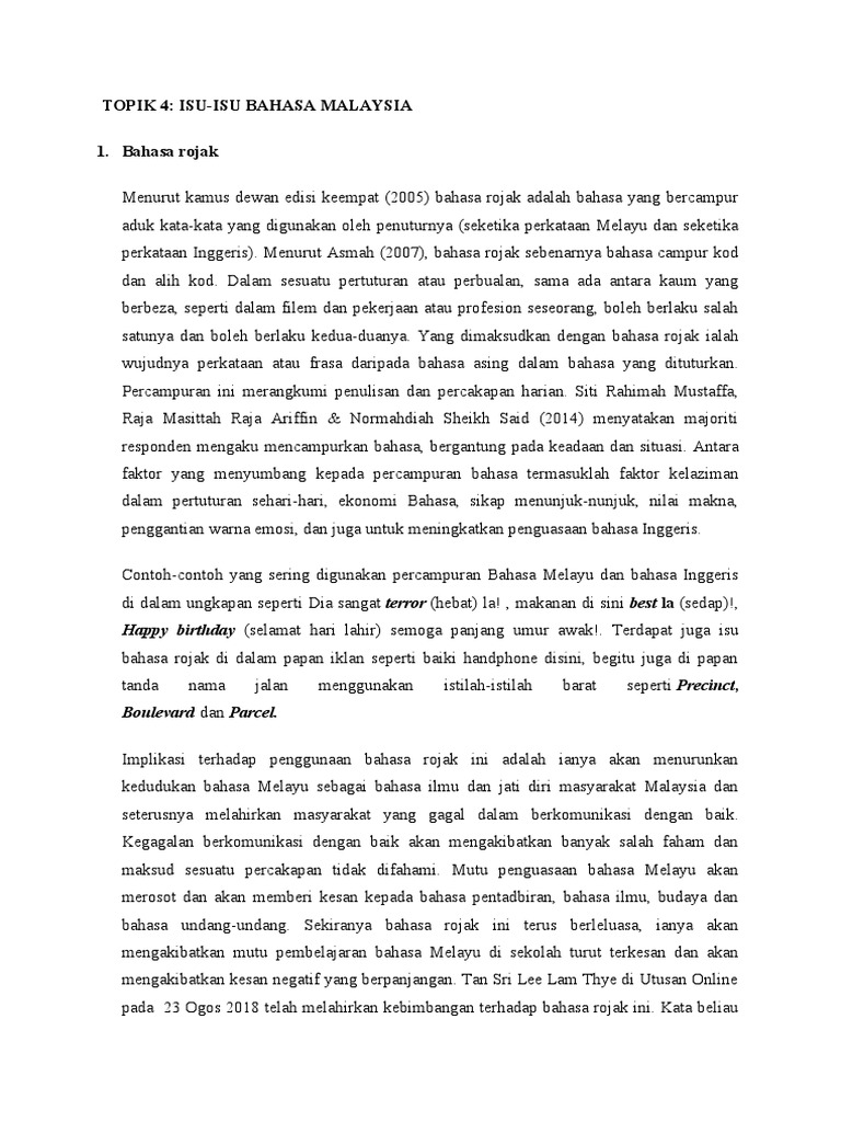 Bahasa Rojak | PDF