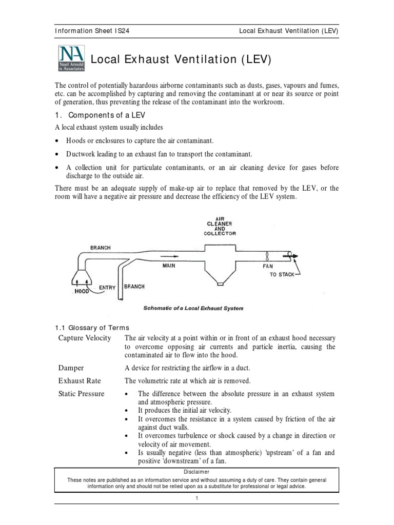 IS24 - Local Exhaust Ventilation (LEV) | Duct (Flow) | Ventilation ...