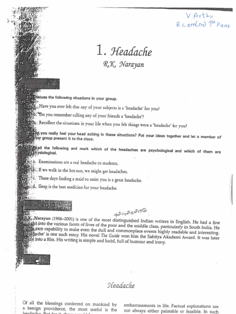 General English Notes Headache | PDF