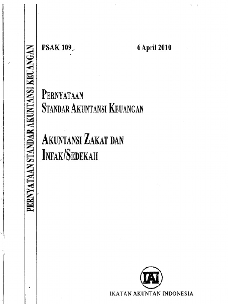 PSAK 109 (2010) - Akuntansi Zakat Dan Infak Atau Sedekah | PDF