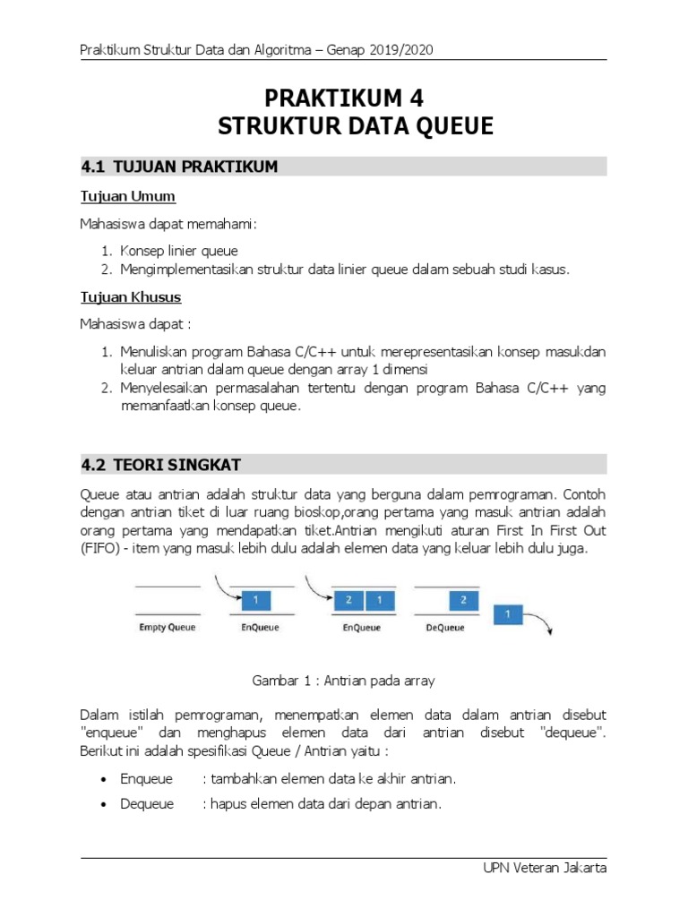 Praktikum 4. Queue | PDF