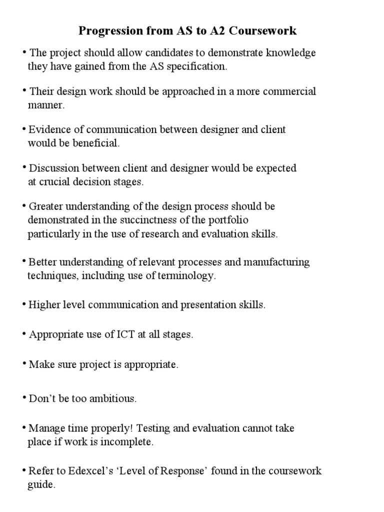 Progression From As To A2 | PDF