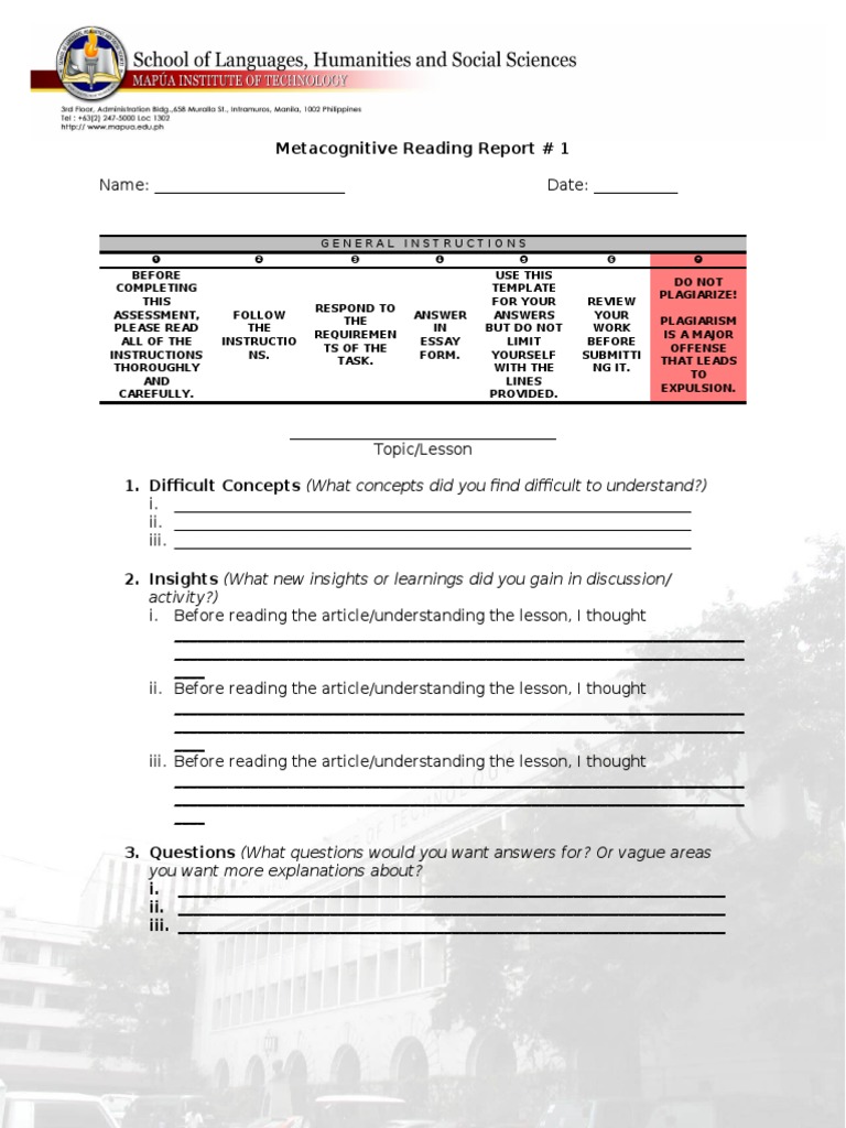 MRR Format For GED109 | PDF | Neuropsychological Assessment | Learning