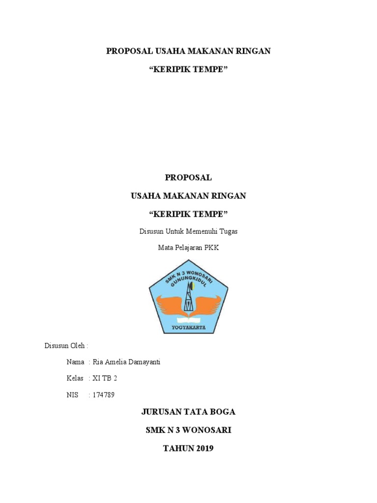 Proposal Usaha Keripik Tempe | PDF