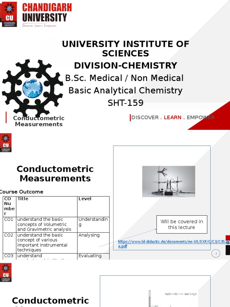 Conductometric Measurements | PDF | Titration | Chemistry