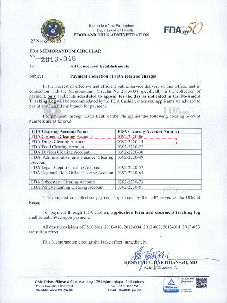 FDA Landbank Account Numbers | PDF